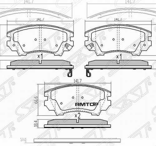 SAT ST-1605232 Колодки тормозные перед opel astra