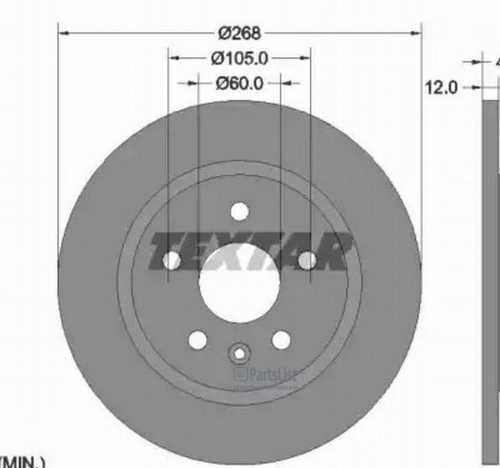 Диск тормозной задний с покрытием PRO chevrolet/chevrolet (SGM) /holden/opel/vauxhall textar 9220550