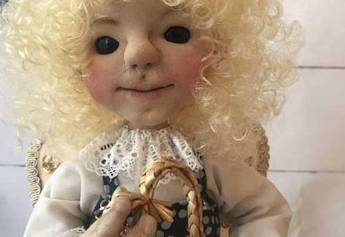 Интерьерная чулочная кукла ангел Солнышко