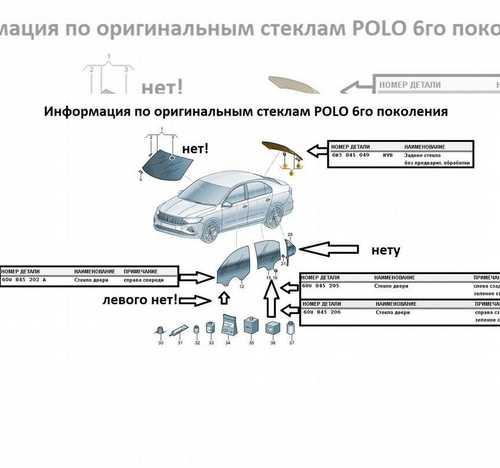 Стекло крышки багажника Polo 6 VAG 6N5845049NVB ор