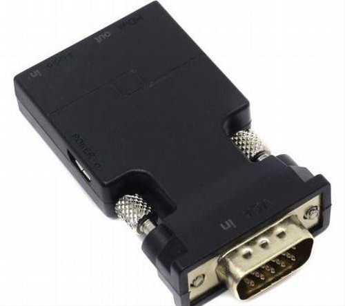 Vcom Переходник VGA(M) +audio+microUSB - hdmi(F) 1