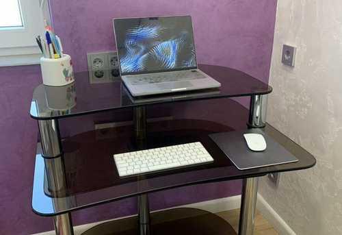 Стеклянный компьютерный стол (закаленное стекло)