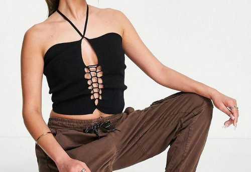 Новый чёрный топ на завязках ASOS