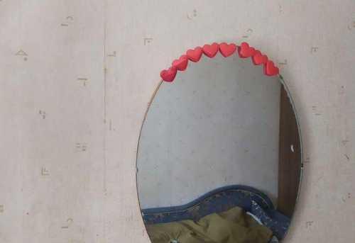 Зеркало настенное овальное с фацетом-винтаж