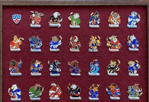 Коллекция хоккейных значков "Маскоты клубов кхл"