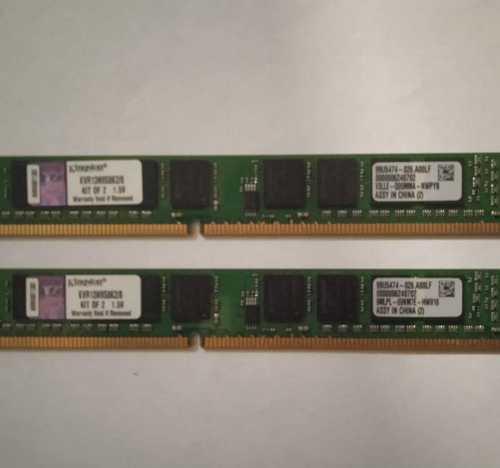 Комплект 2шт Ddr3 4gb Kingston kvr13n9s8k2/8 1333