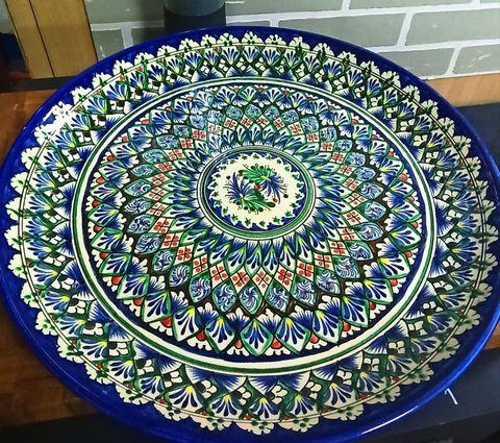 Узбекский ляган (блюдо) Риштанская керамика