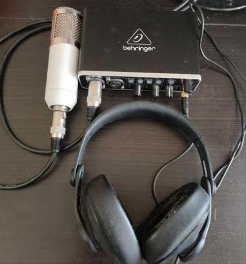 Behringer umc202HD+Наушники AKG K361+BM-800