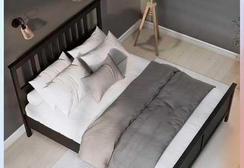 Кровать Икеа hemnes кымор, 160х200см, черный