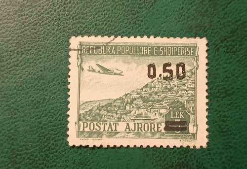 Авиапочта Албании 1950г с надпечаткой. Михель 30