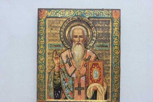 Старинная икона "Святой мученик Стефан" 1898 г