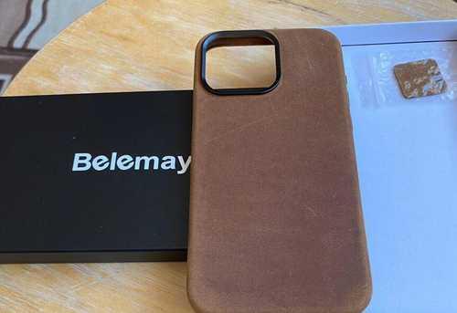 Кожаный чехол Belemay Crazy Horse iPhone 15 ProMax