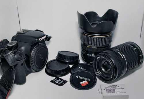 Зеркальный фотоаппарат Canon 550d + 2 объектива