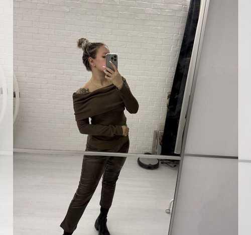 Комплект двойка штаны из экокожи