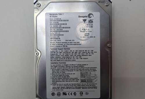 Жесткий диск ST340014A, Seagate, 40 Гб, IDE, 3.5