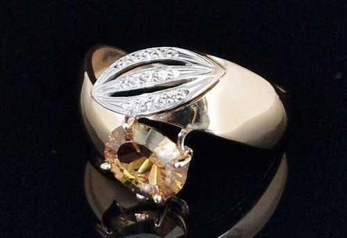 Золотой комплект серьги и кольцо (бм)
