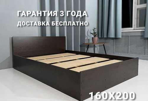 Кровать двуспальная 160 на 200 венге новая из лдсп