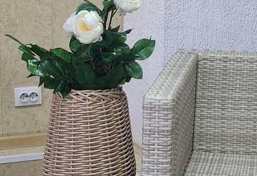 Ваза для цветов напольная плетеная 60-70см