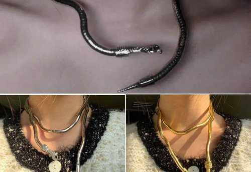 Ожерелье в виде змеи (3 металла)
