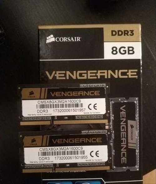 Память sodimm DDR3 8(2*4)gb corsair KIT