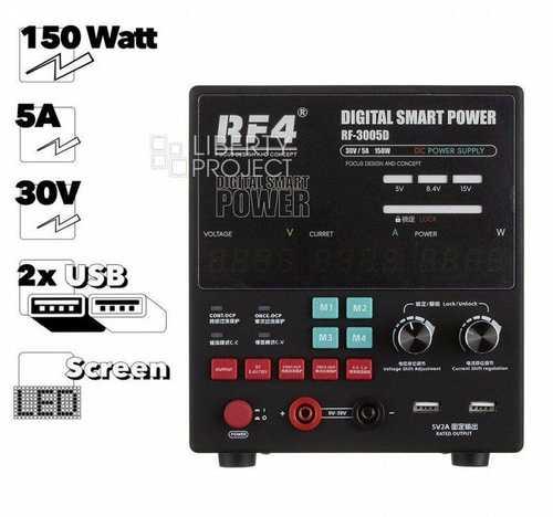 Блок питания RF-3005D лабораторный (30V, 5A)