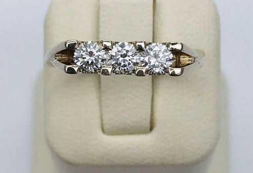 Золотое кольцо с бриллиантами 0.6 ct, 750 проба