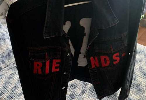 Vlone jeans denim jacket red джинсовка