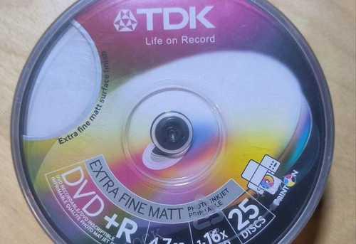 Болванки TDK DVD+R Printable упаковка 25 штук
