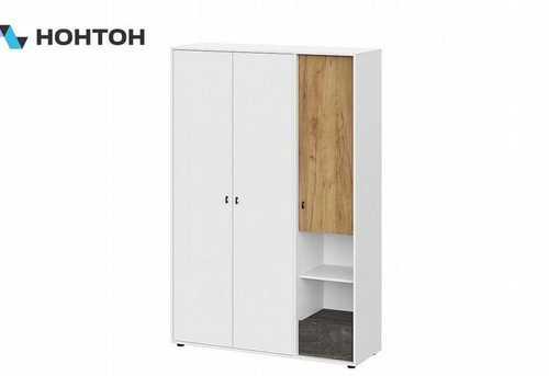 Шкаф 3х-створчатый комбинированный Анри белый текс