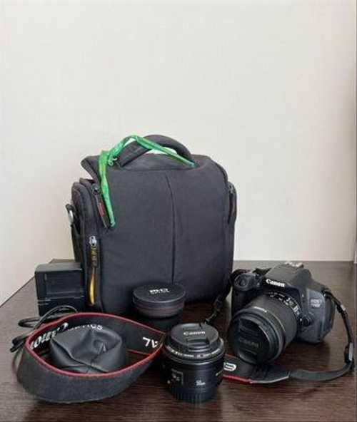 Набор фотоаппарат Canon 700d +объективы+сумка