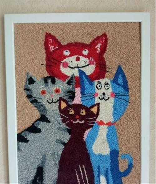 Вышитая картина "Коты"