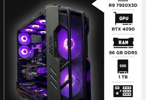 Игровой пк RTX 4090 24GB / R9 7950X3D / DDR5 96GB