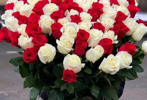 101 роза цветы букеты розы красные с доставкой