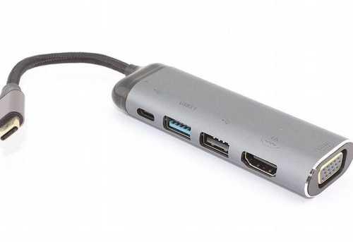 Кабель Type-C на VGA+hdmi+USB 3.1+Type C+PD+USB