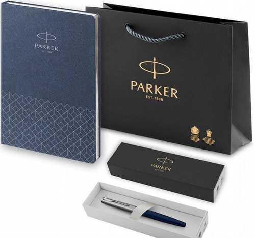 Подарочный набор: Ручка перьевая Parker Jotter   ежедневник, синий