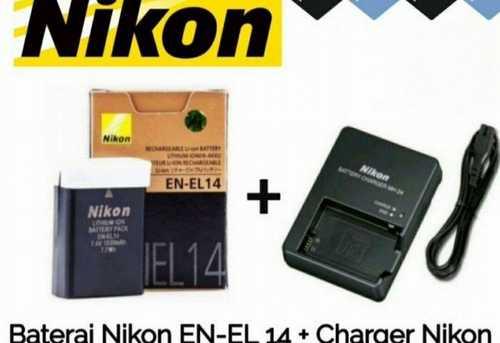 Аккумулятор Nikon EN-EL14 + Зарядка Nikon MH-24