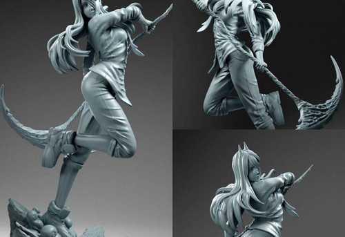 3D печать фигурки Человек Бензопила Пауэр
