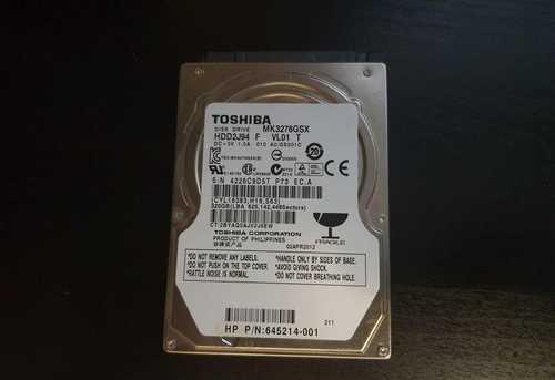 Жесткий диск для ноутбука, Toshiba 320Gb 2.5" SATA