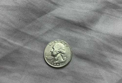 Монета Liberty Quarter Dollar 1993г