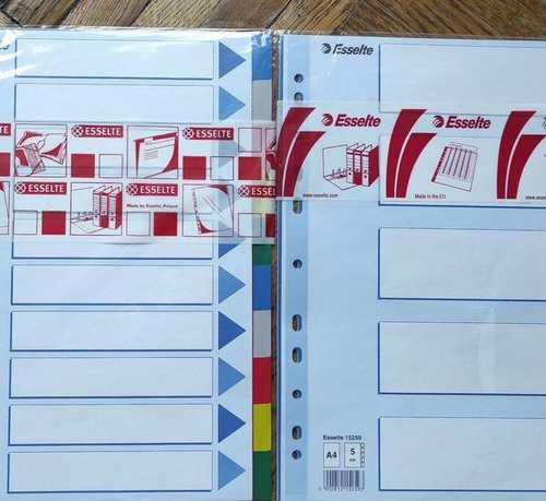 Разделитель листов Esselte, А4, пластик, 1-5,1-10