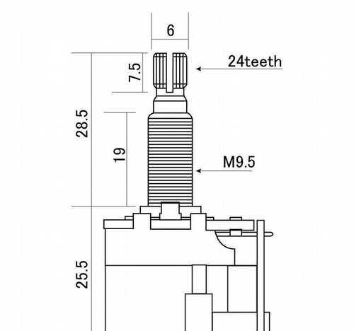 Потенциометр A500K Push-Pull, Hosco H-CTS-A500-PPL