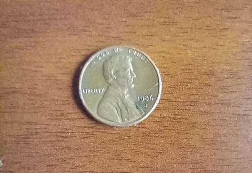 Монета 1986 год 1 цент