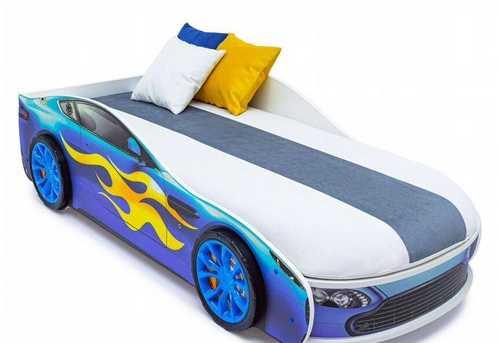 Кровать-машинка с подъемным механизмом. Синии