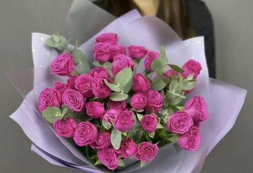 Кустовые пионовидные розы, букет роз, цветы