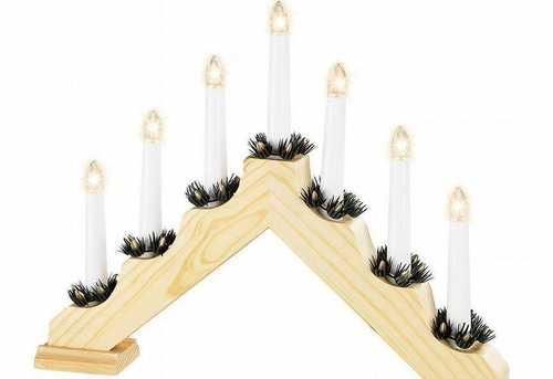 Свечи на деревянной подставке- горке