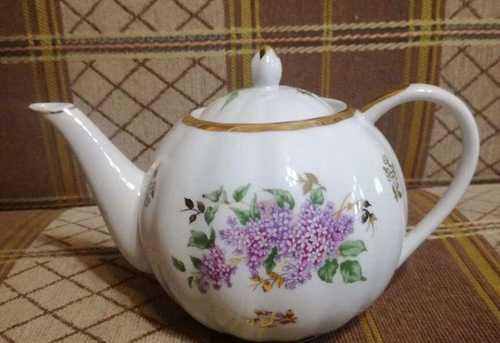 Заварочный чайник Сирень Дулево позолота 1967