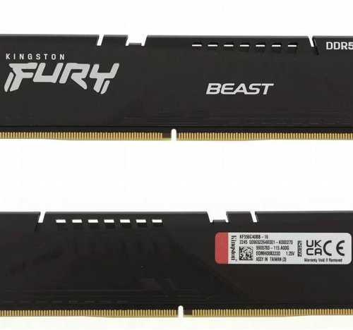 Оперативная память DDR5 16 гб Kingston fury Beast