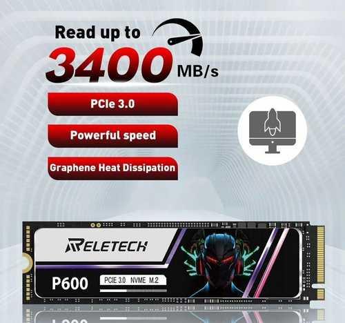 SSD m.2 PCIe Gen3.0x4 Reletech P600 1Tb, новый