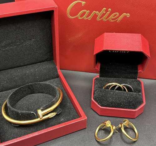 Cartier набор гвоздь браслет + серьги + кольцо