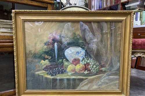 Картина в раме, натюрморт с фруктами